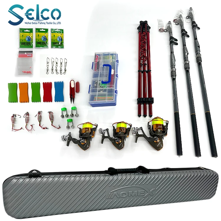Selco High Quality Telescopic Fishing Rod Combo Portable Travel Fishing ...