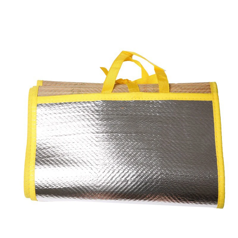 Promotional Portable Tropical Woven Straw Beach Mat Folding Sand Free ...