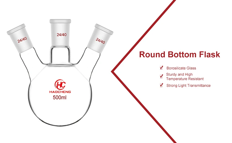 5L 10L 20L 50L Laboratory Glassware - 3 Necks Round Bottom Flasks
