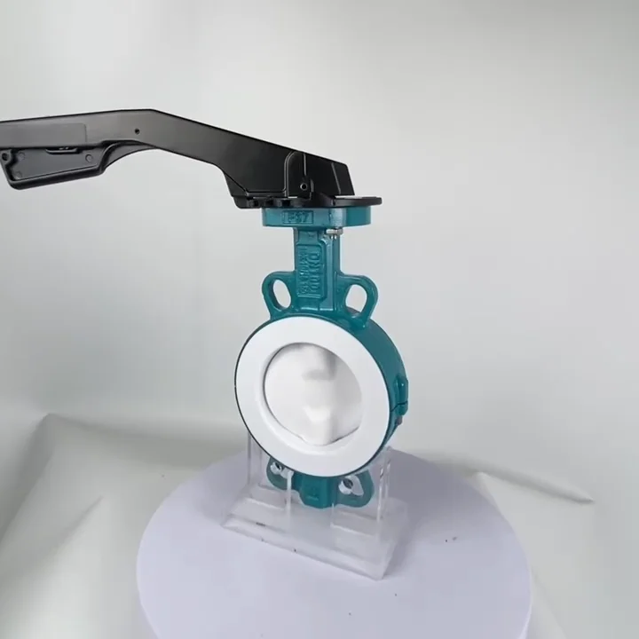 Dn100 4inch Cast Iron Ptfe Lined Butterfly Valve Pn10 Pn16 Two-piece ...