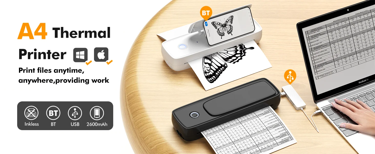 Hot Product Thermal Transfer Printer Normal A4 Paper Mobile Printer On ...