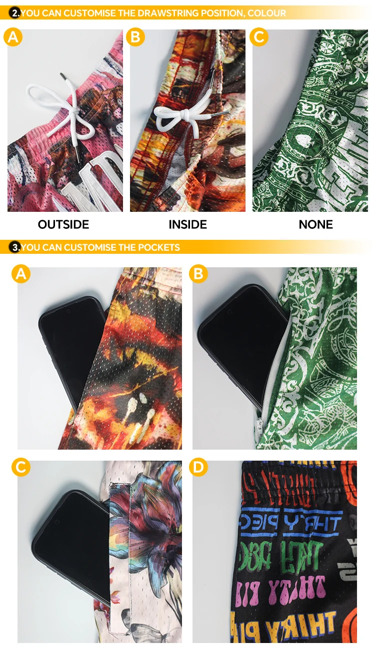 Customized Drawstring Double Inside Seam Premium Camo Print Quick Men ...