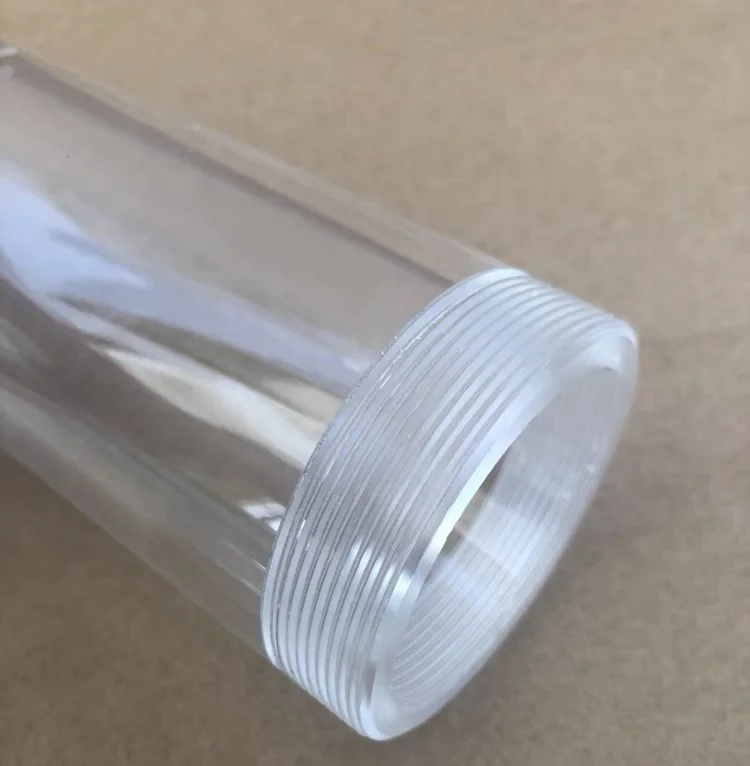 Xinkeda 100mm Inner Threaded Clear Acrylic Tube With Outside Screw ...