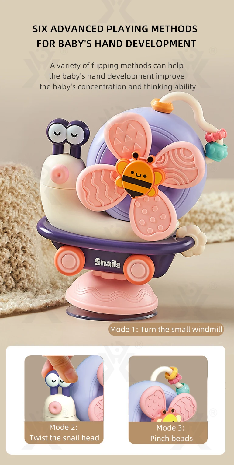 Chengji Sensory Baby Toys 5 in 1 - Rotating Windmill Spinner