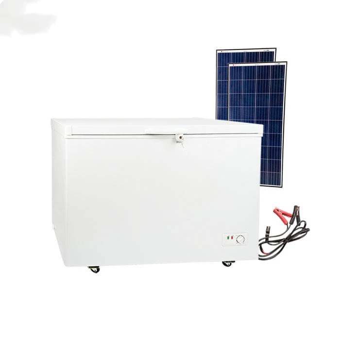 Double doors 12v deep chest freezer freezer work with solar panel and ...