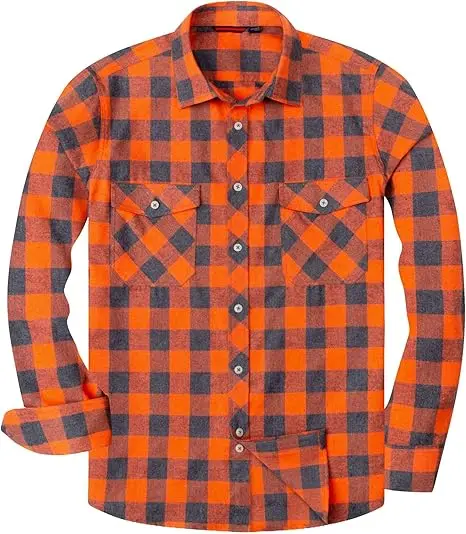 High Quality Casual Spring Flannel Shirt 100% Cotton Long Sleeves ...