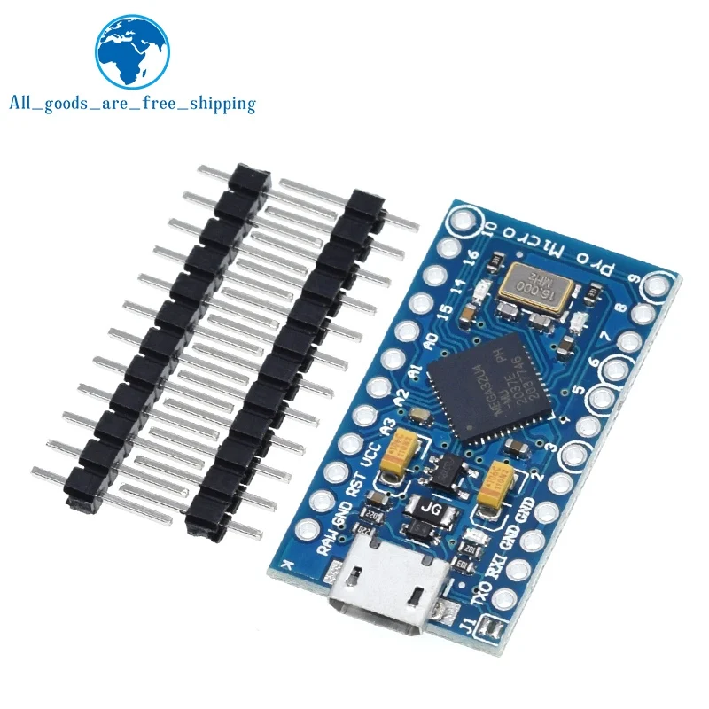 TZT Pro Micro ATmega32U4 5V 16MHz Replace ATmega328 For Arduino Pro ...