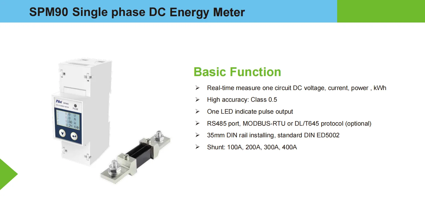 Bidirectional Power Meter 2022 - Smart Pilot SPM90 DC Energy Meter