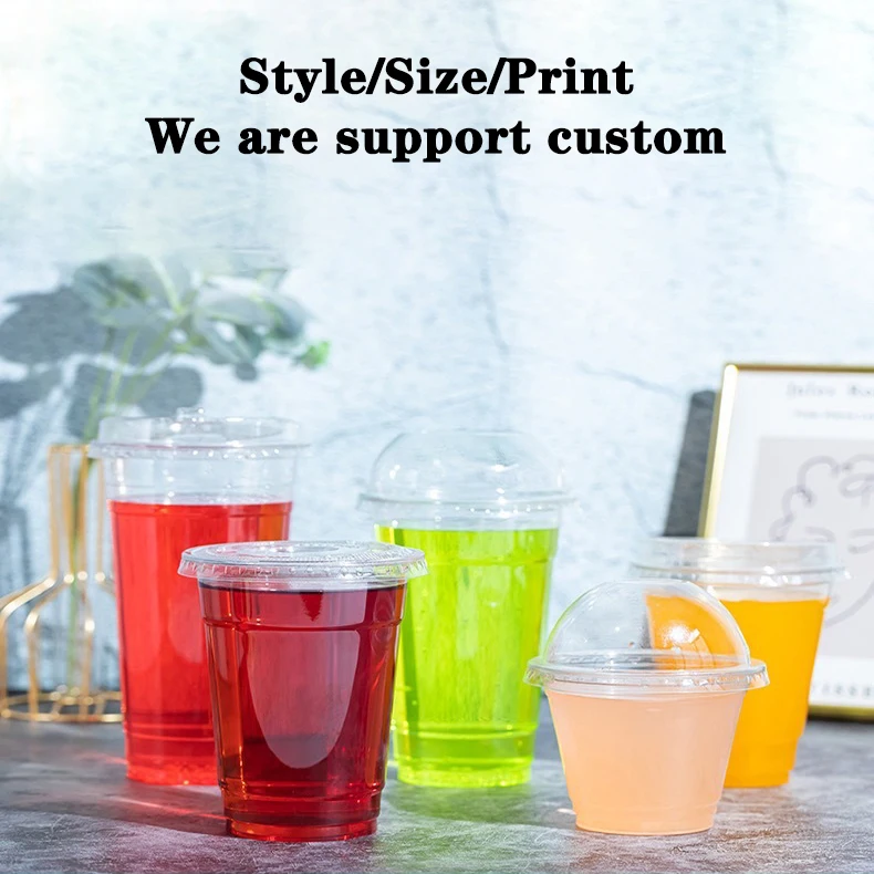 Wholesale Custom Printed Clear Disposable Plastic Cups