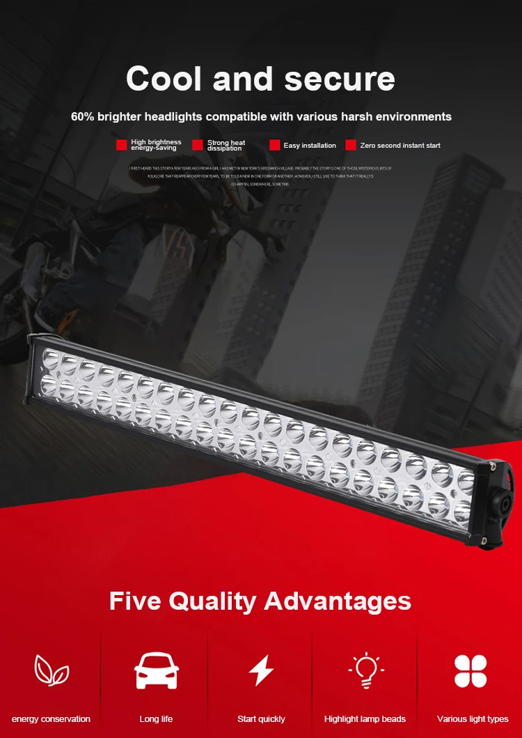 33inch 60 Led Working Light Bar 180W Strip Light Off-road Vehicle ...