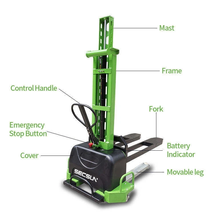 2024 lithium battery 24V stacker truck 300kg 500kg 700kg self loading electric Pallet Stacker ...