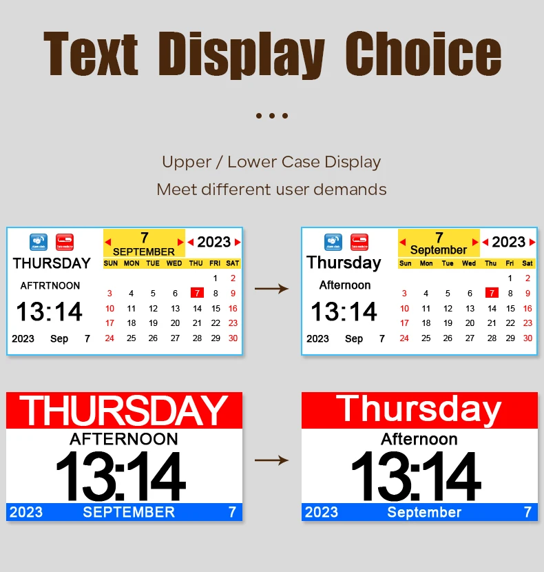 Digital Day Clock 7 Inch Led Display Time 21 Sets Of Alarm Dementia ...