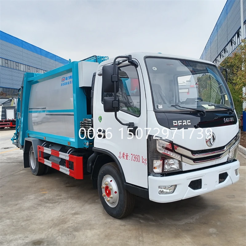 Garbage Refuse Compactor Truck Chassis 8 Cubic Meters Garbage Refuse ...