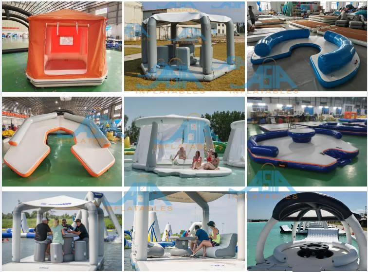 Swimming Water Inflatable Pontoon Boat Fishing Floating Platform ...