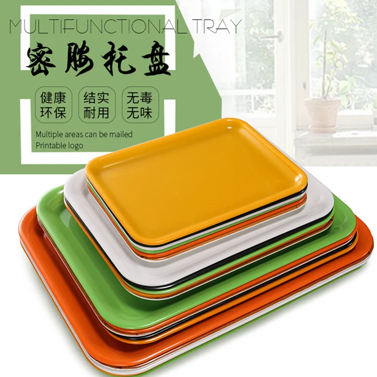 Wholesale Luxury Custom Melamine Rectangular Matte Black Tea Tray ...