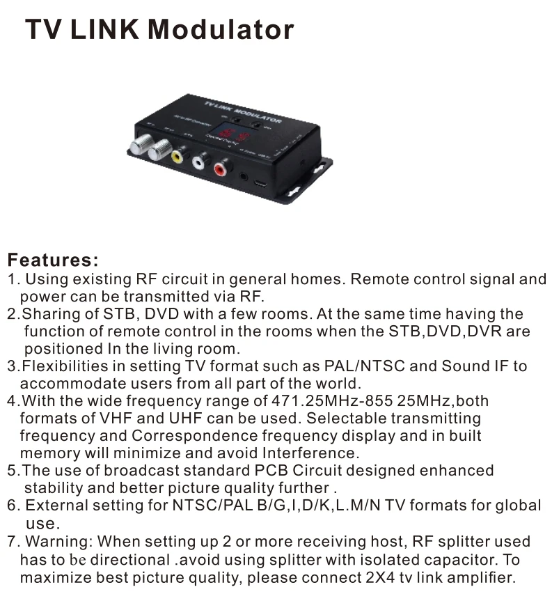 Highfly Professional Standard Pcb Circuit Av-rf 471-855mhz Vhf Uhf Tv Link Modulator - Buy Tv ...
