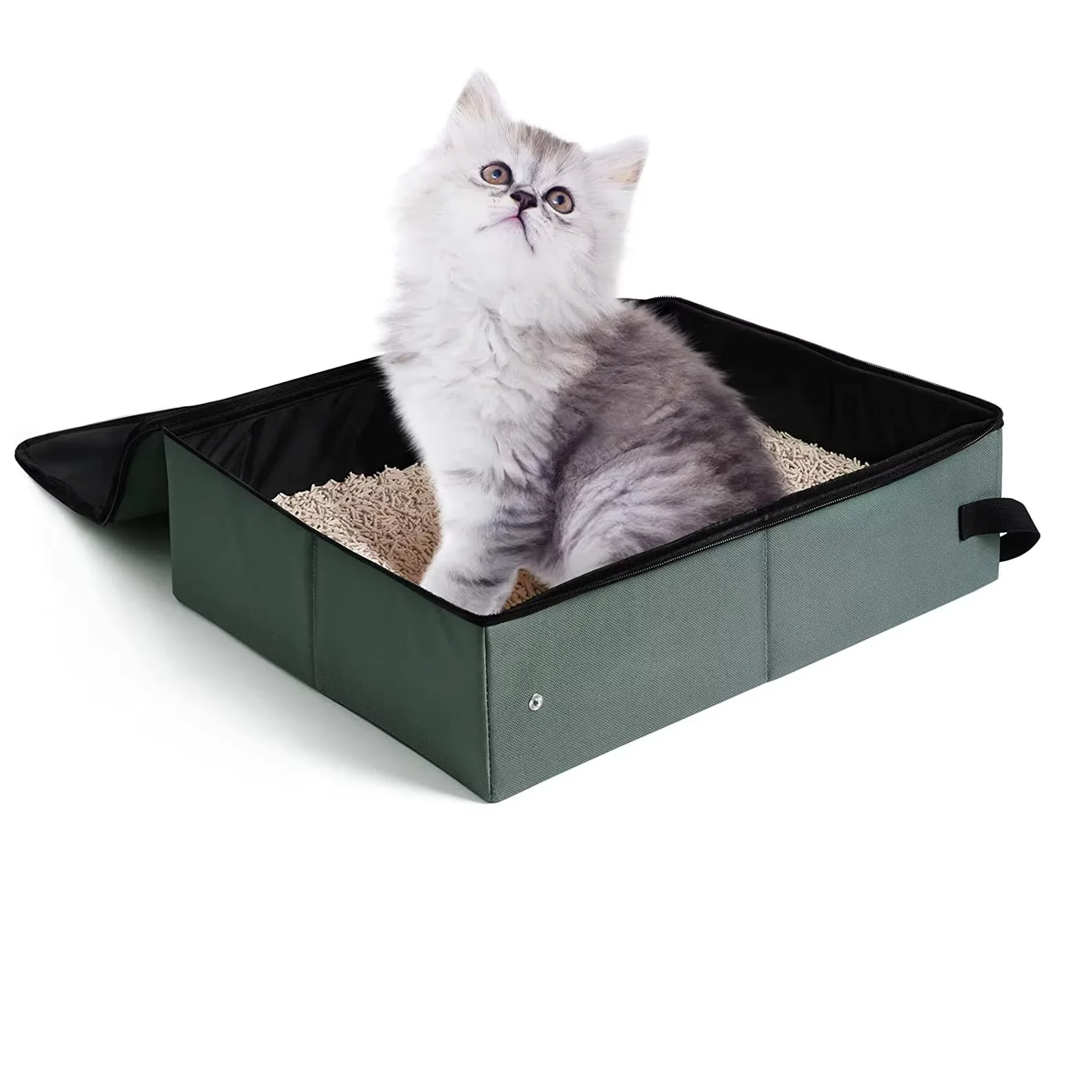 Portable Waterproof Cat Litter Basin Folded Cat Litter Box With ...