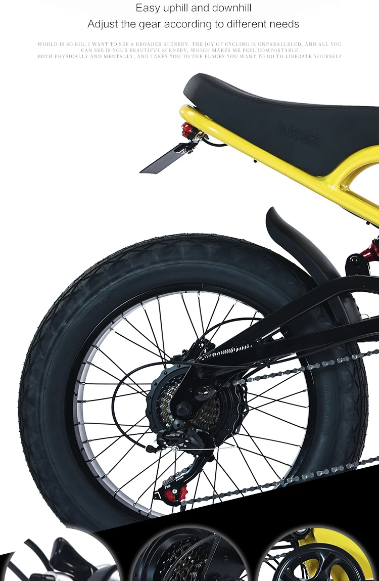 AKEZ 1500W Adult Stealth Bomber E-Bike - 48V Lithium Battery
