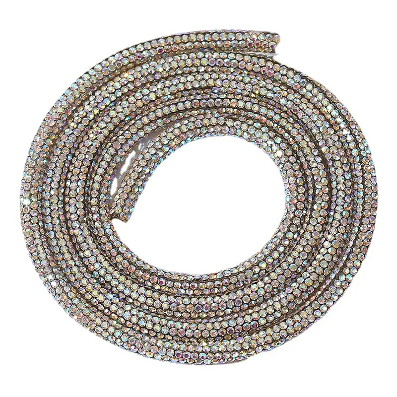 6 Row 3/4/5/6 Mm Crystal Rhinestone Shoe Laces Rope Trim Chain Garment ...