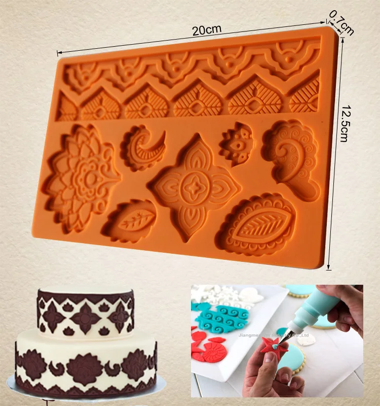 Wholesale Cake Decorating Fondant Stamp Tools Silicone Lace Emboss Mold ...
