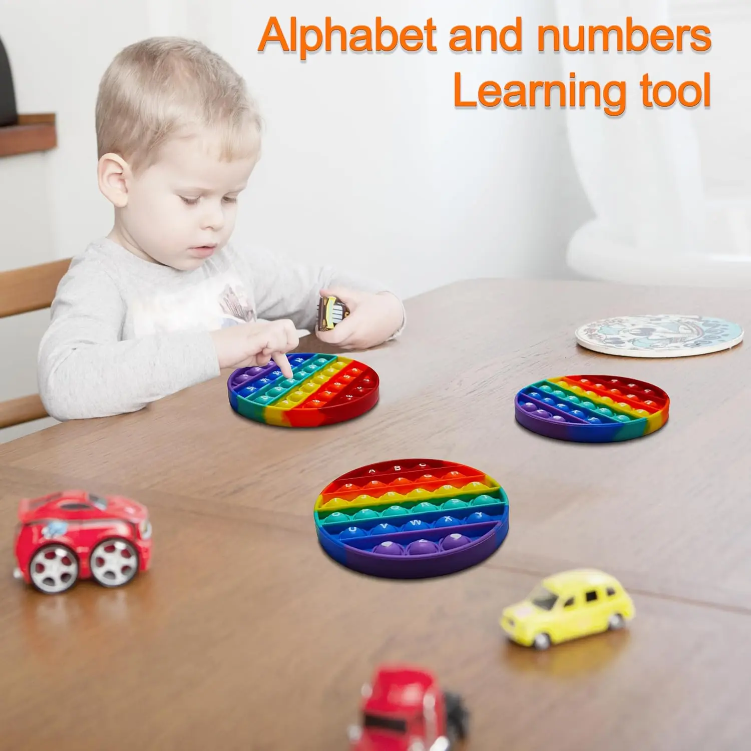 Alphabet Pop It Rainbow Fidget Toy for Sensory Learning