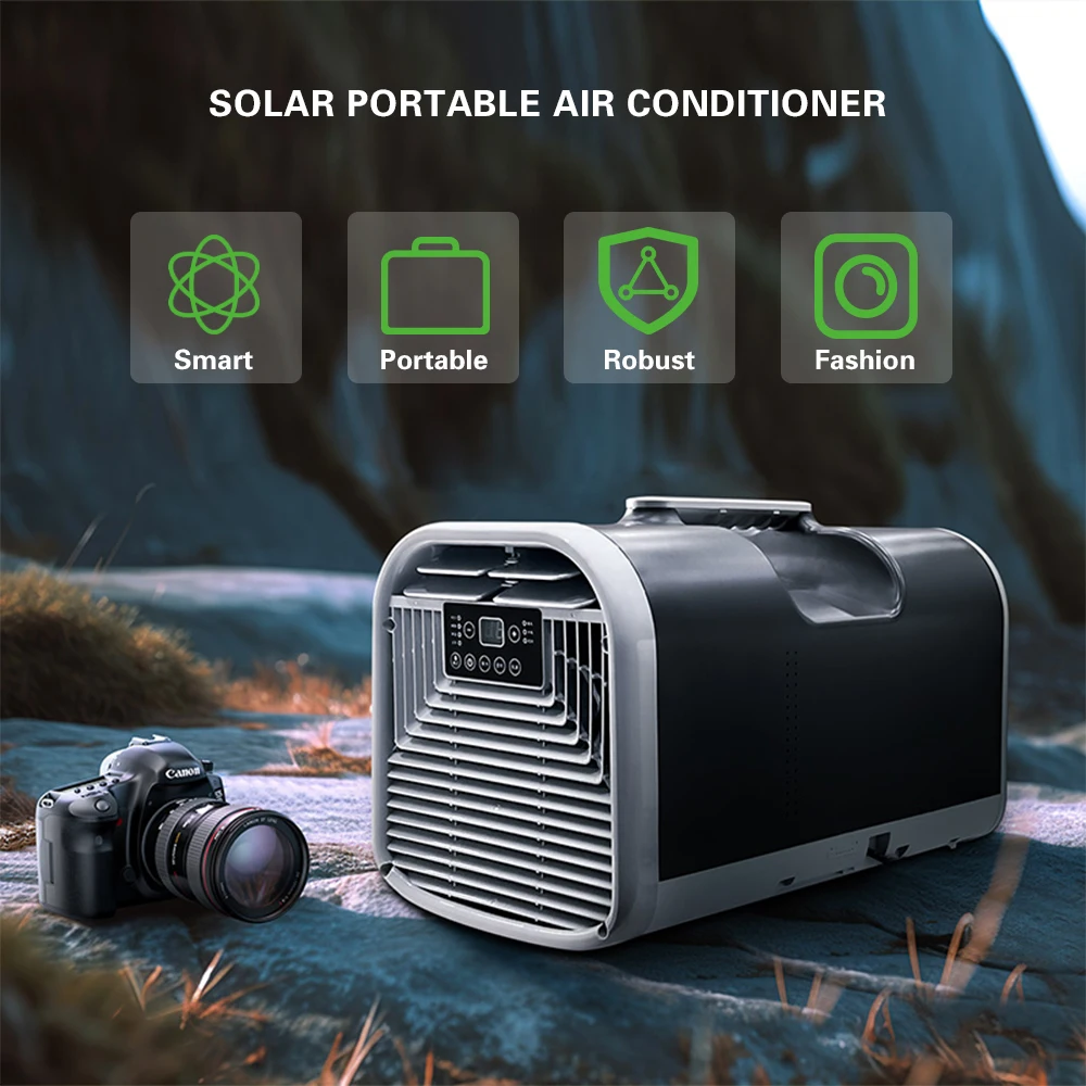 Outdoor Camping 300w Portable Air Conditioner Solar Air Conditioner ...