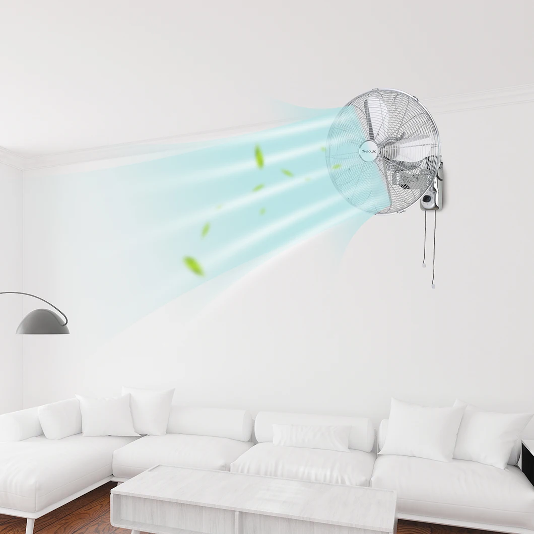 Retro Design Metal Oscillating Wall Fan 4pcs Aluminum Blades 16 Inch ...