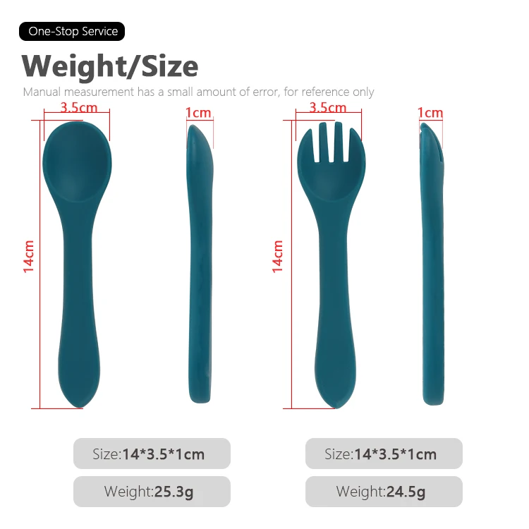 Custom Bpa Free First Stage Spoon Fork Set Baby Feeding Product Long ...