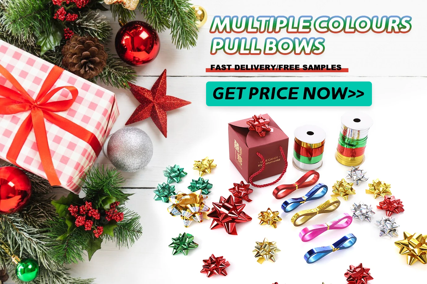 A Assorted Colors Pull Star Bow Christmas Gift Packing Decoration ...