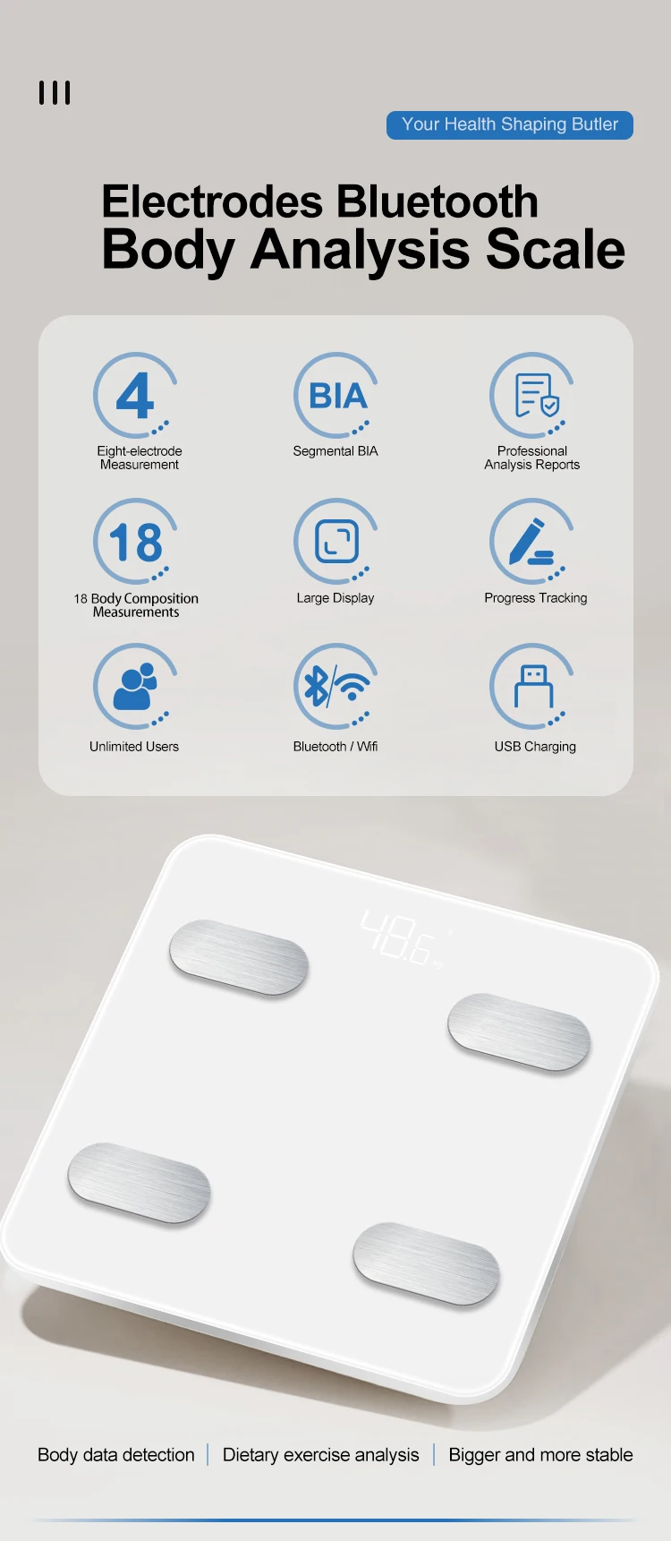 Bmi Healthy Calorie Measuring Digital Bathroom Body Fat Scale Eco ...