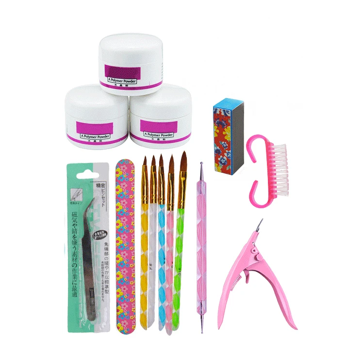 Beginner Nail Sets - Complete Kit with Crystal Glitter