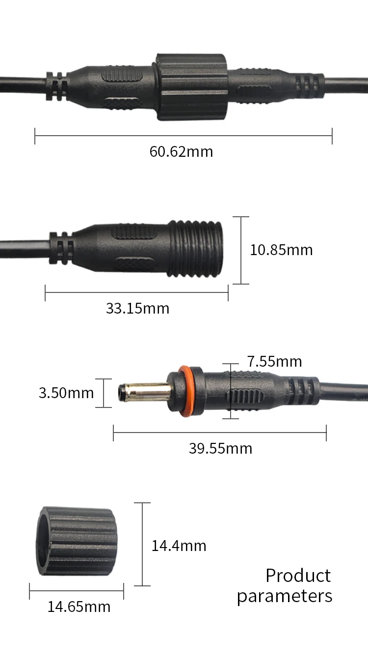 Solar DC Connector 35135 Male to 2 Core Wire Open End Cable
