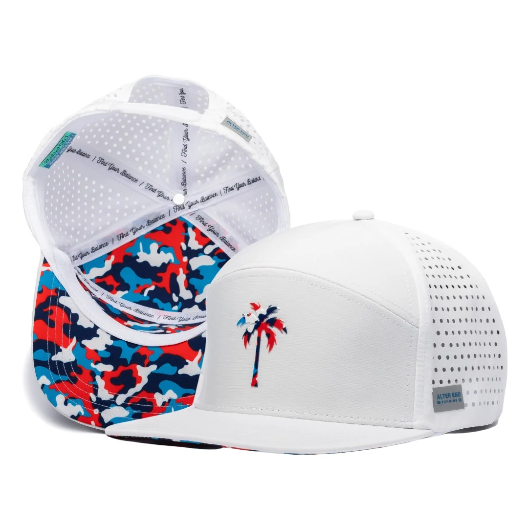 Melin Laser Cut Hole Waterproof 7 Panel Performance Snapback Cap Printed Pattern Under Brim ...