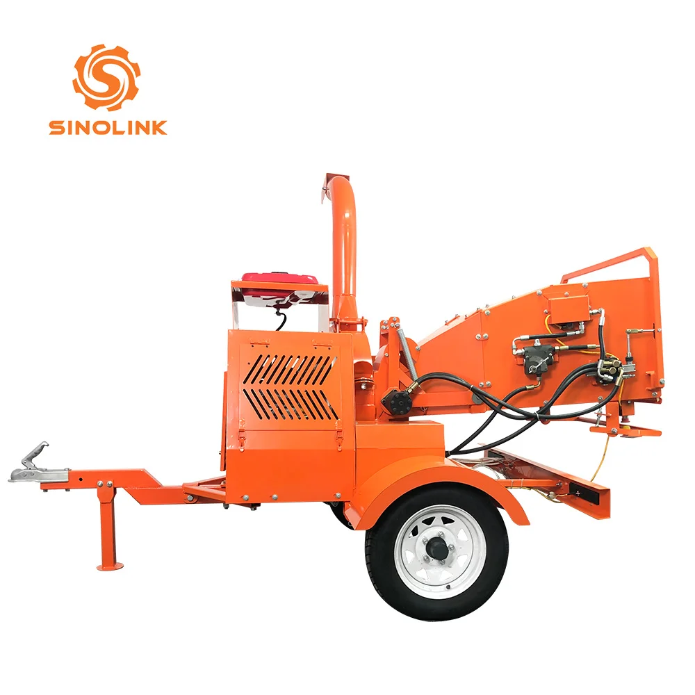 22hp Diesel Engine Wood Crusher Wood Cutting Hydraulic Feeding Wood ...