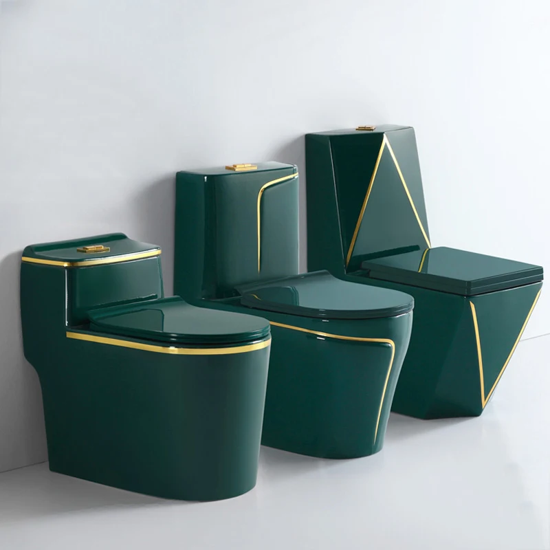 Modern Luxury Green Color Water Closet Ceramic Commode Toilet Bowl ...