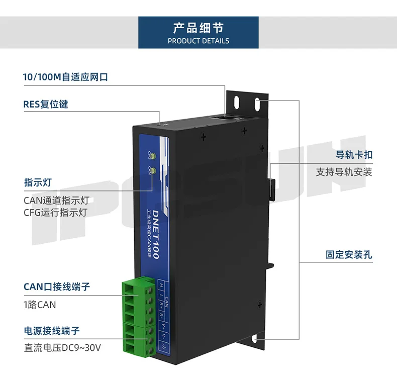 Ethernet To Can Module Serial Port Can Bus Protocol Device Canbus/can2 ...