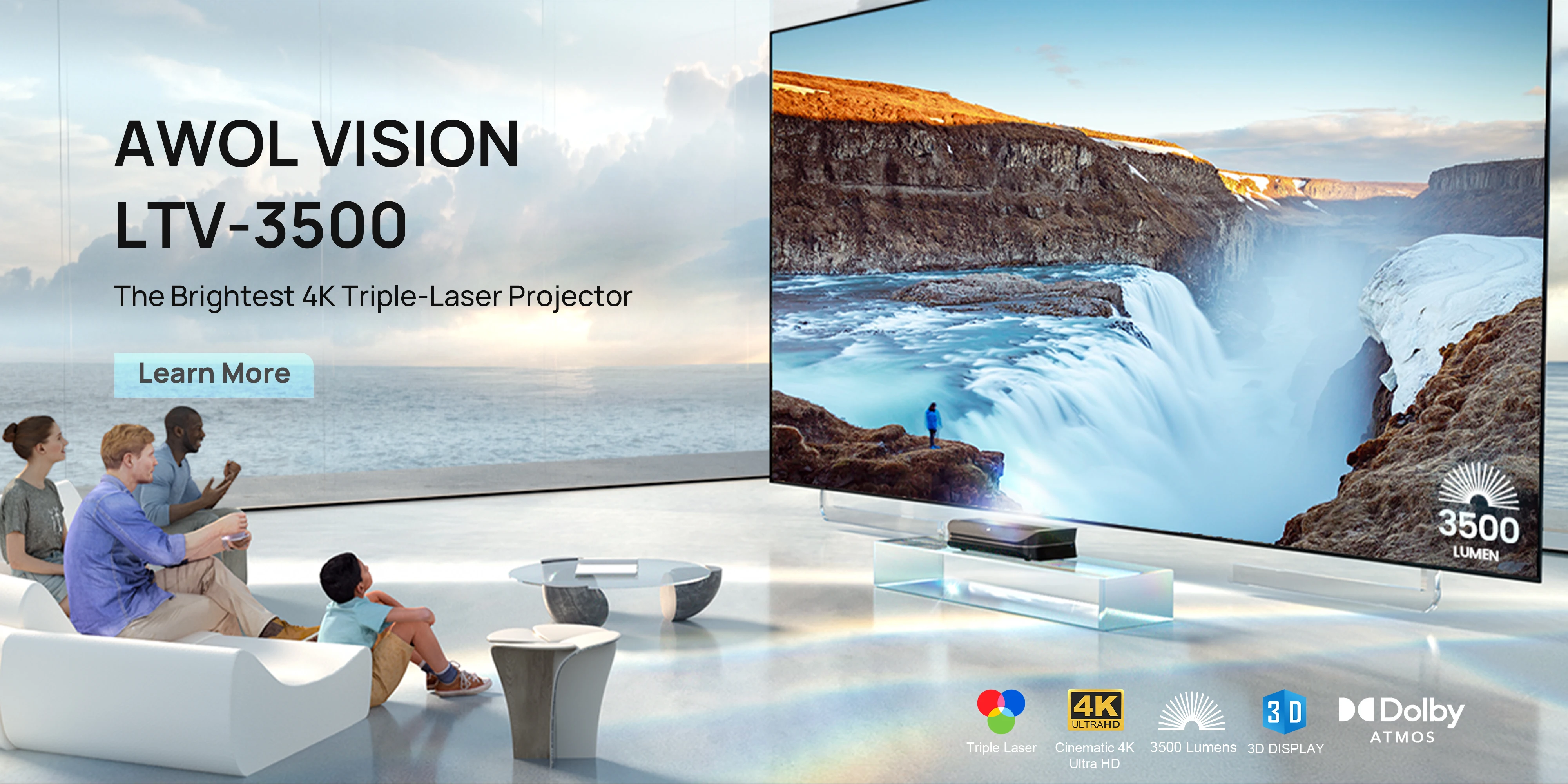 Ultra Short Throw Projector 3500 Ansi Lumen Triple Laser Ust Global ...