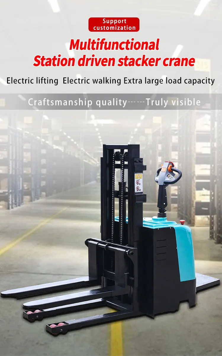 Lifting Electric Stackers Pallet Stacker Walking Type Electric Stacking ...
