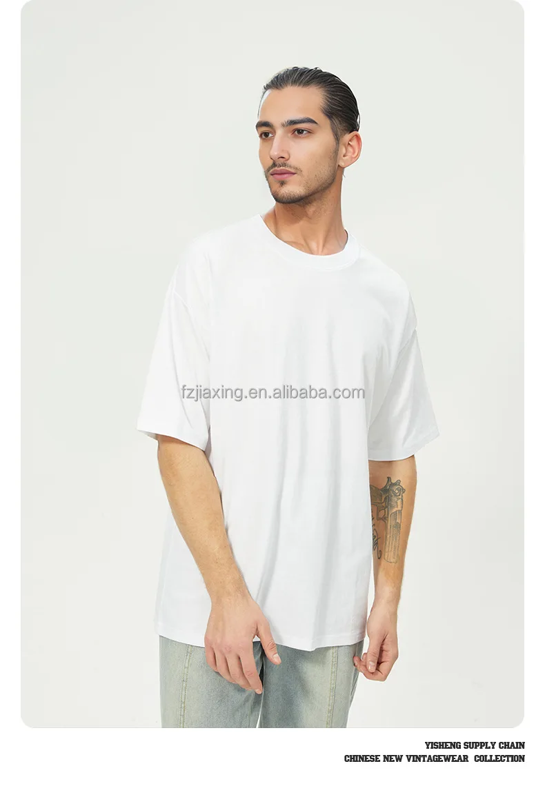 Boxy T Shirt Custom Heavy 100% Cotton Oversize T Shirt Blank Mock Neck ...