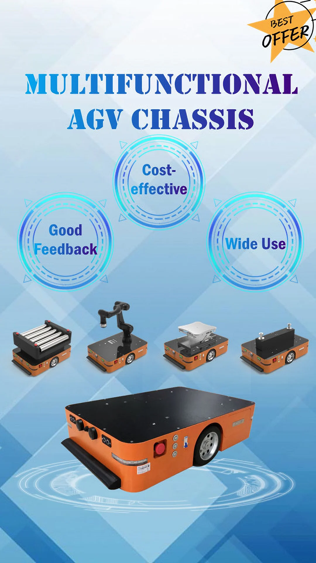 L880*w560*h212mm Industrial Agv Robot Intelligent Logistics Transport ...