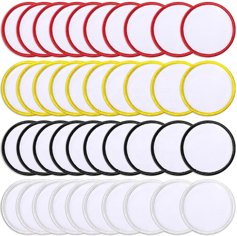 Wholesale Iron on Rectangle Round Shape Blank White/black Twill Patch ...