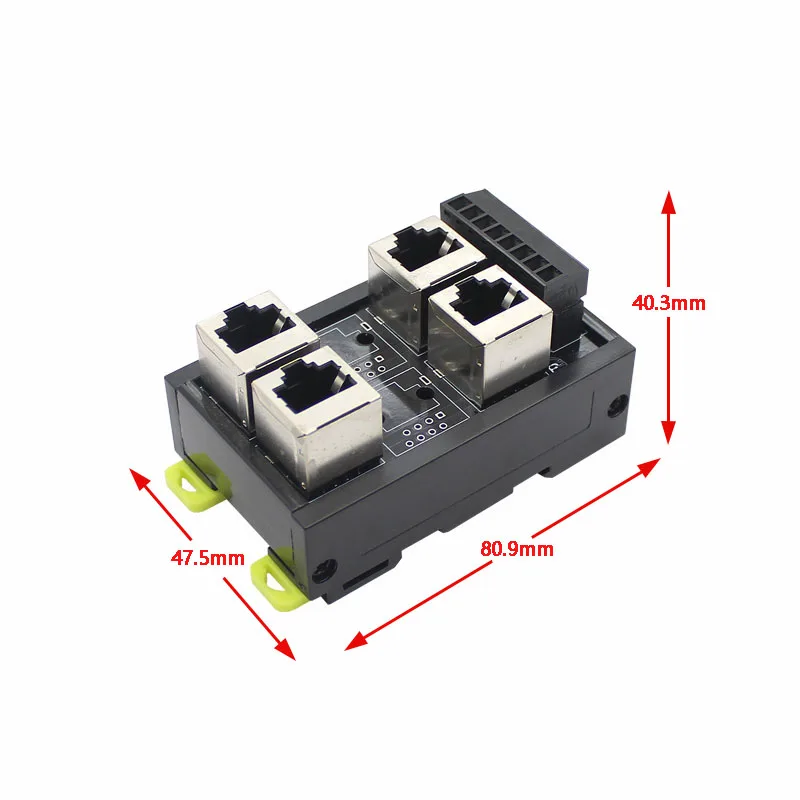 RJ45 to Screw 8P8C Jack 4-Way Buss Breakout Board Terminal Block