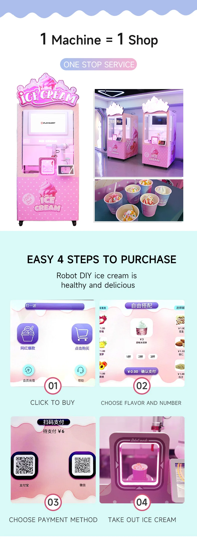 Robotic Ice Cream Vending Machine - Efficient & Versatile