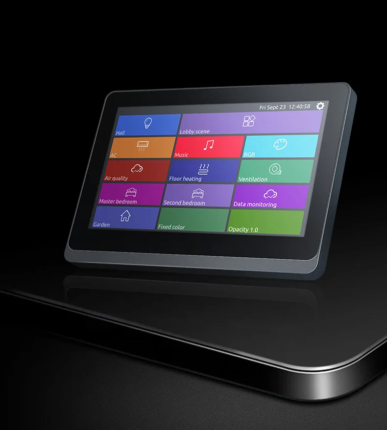 7 Inch Smart Hotel Touch Screen Temperature Control KNX Panel