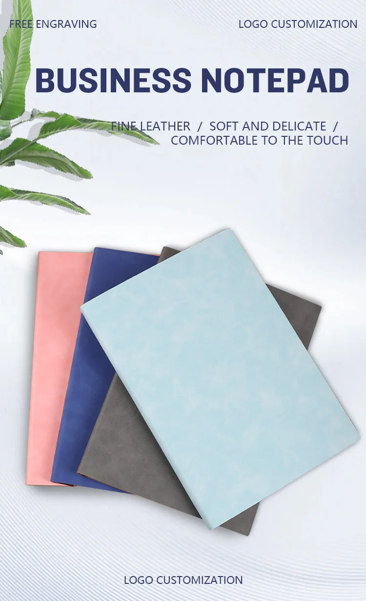 Student Notebook with Soft PU Leather Cover - A5 Size
