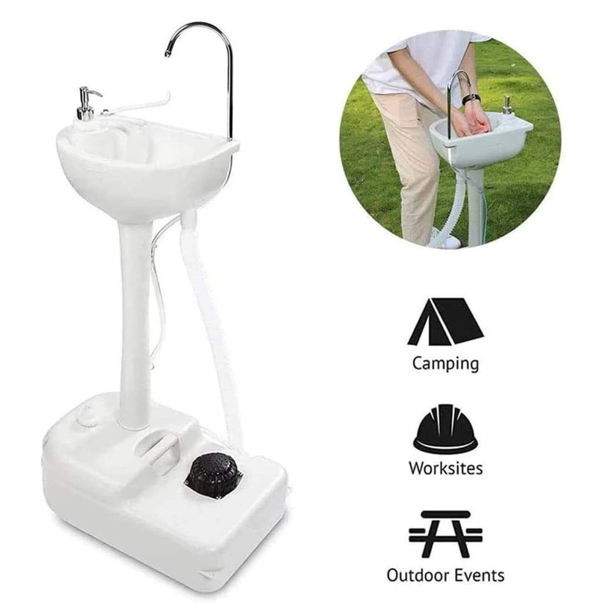 HDPE Plastic Portable Outdoor Foot Pumps - 19L Capacity