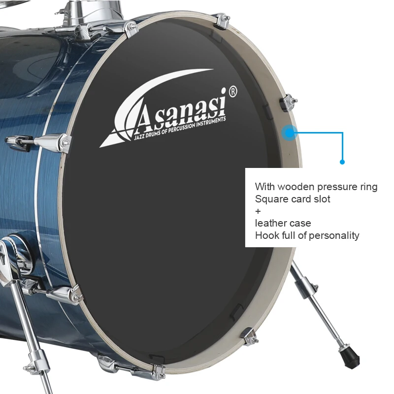 Asanasi Wooden Drum Set - 9-Piece Electronic Jazz Percussion