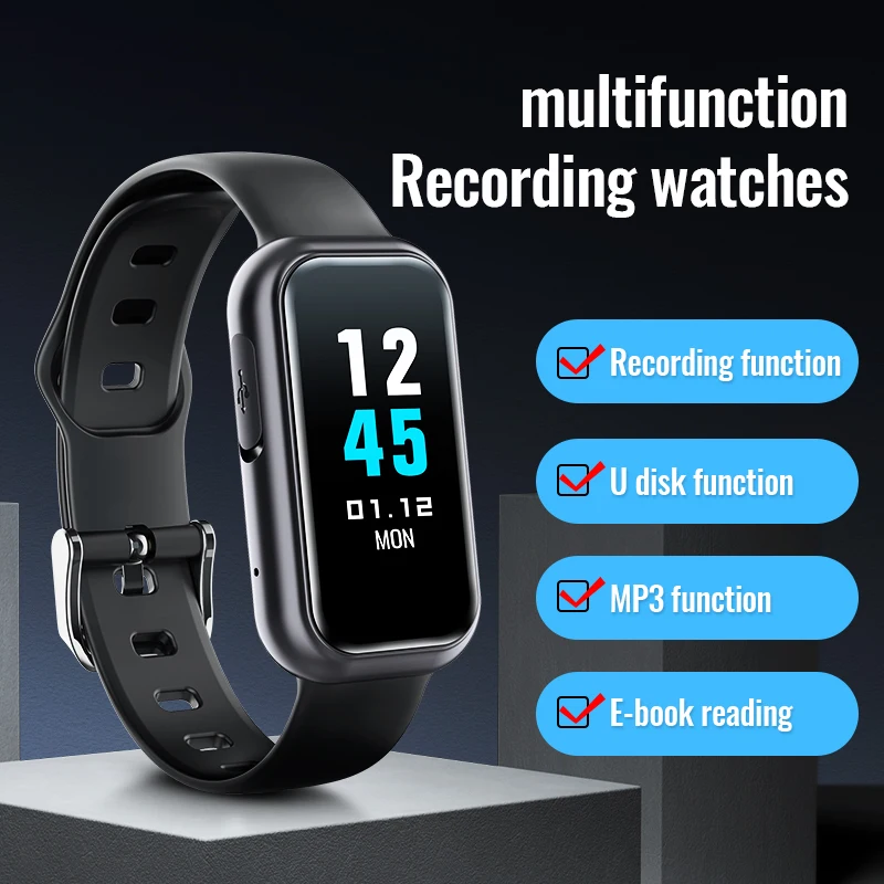 Wearable Watch Voice Recorder with 32GB Storage & Noise Cancellation