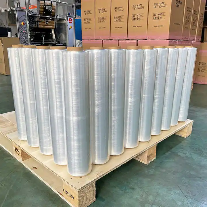 18MIC 500MM Transparent Plastic Stretch Film Moisture-Proof LLDPE Cast ...