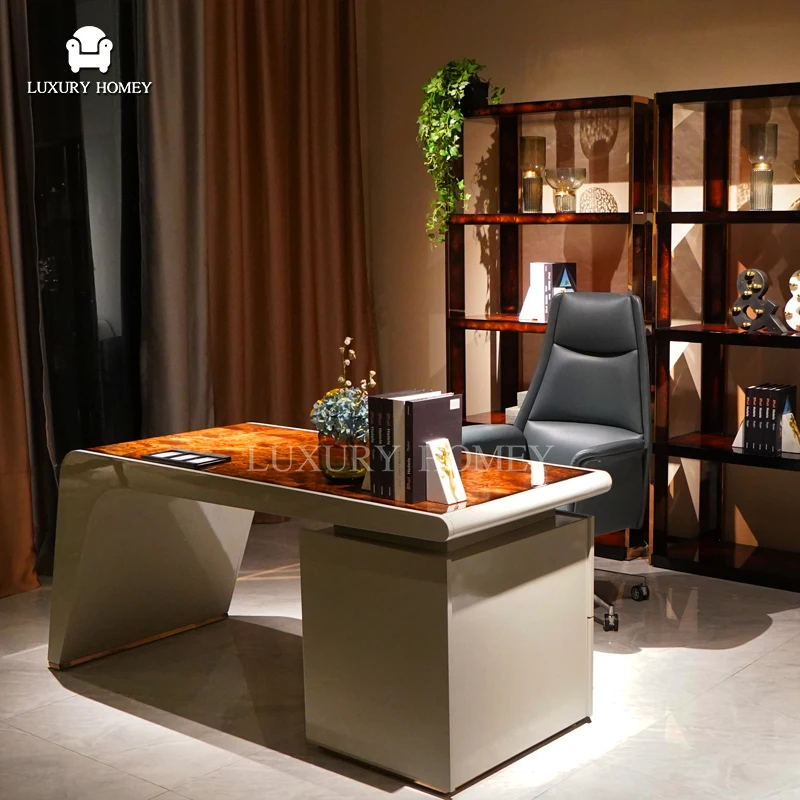Italian Luxury Home Wooden Office Desks Executive Modern Office ...